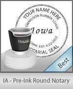 Best Quality Iowa Notary Round Stamp l IA Notary Seal Stamp