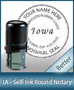 Self-Inking Iowa Notary Round Stamp l IA Notary Round Stamp