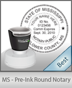 Best Quality Mississippi Notary Round Stamp l MS Notary Seal Stamp