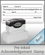 Notary Acknowledgement Stamp - Ships Next Day