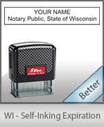 Self-Inking Wisconsin Notary Expiration Stamp l WI Notary Commission Stamp