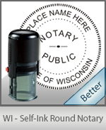 Self-Inking Wisconsin Notary Round Stamp l WI Notary Round Stamp